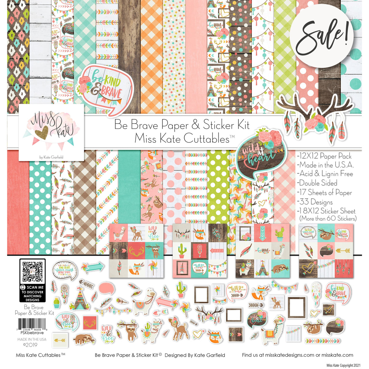 Be Brave - Scrapbook Paper & Sticker Kit 12x12 Paper & Sticker Kit ...