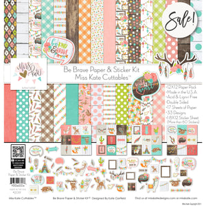 Be Brave - Scrapbook Paper & Sticker Kit 12x12 Paper & Sticker Kit ...