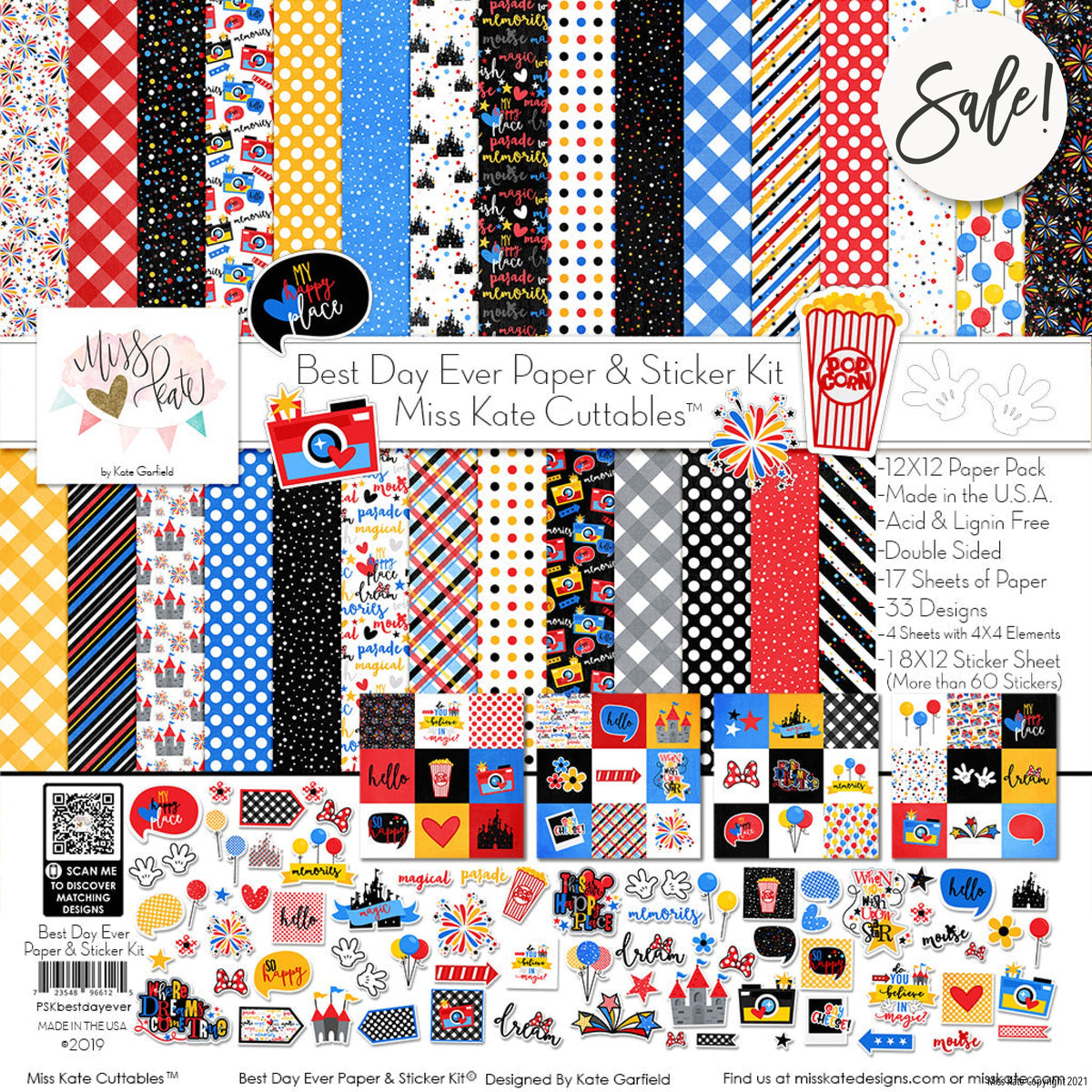 Best Day Ever - For Disney-Paper & Sticker Kit 12x12 Paper Scrapbook ...