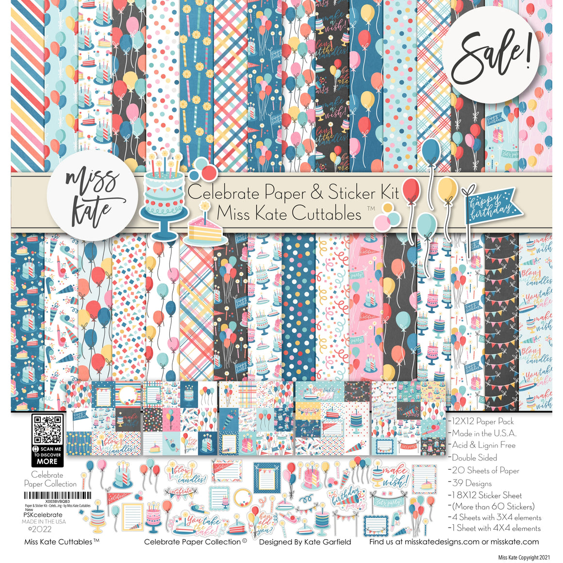 12x12 Paper & Sticker Kit (Double-Sided) – MISS KATE