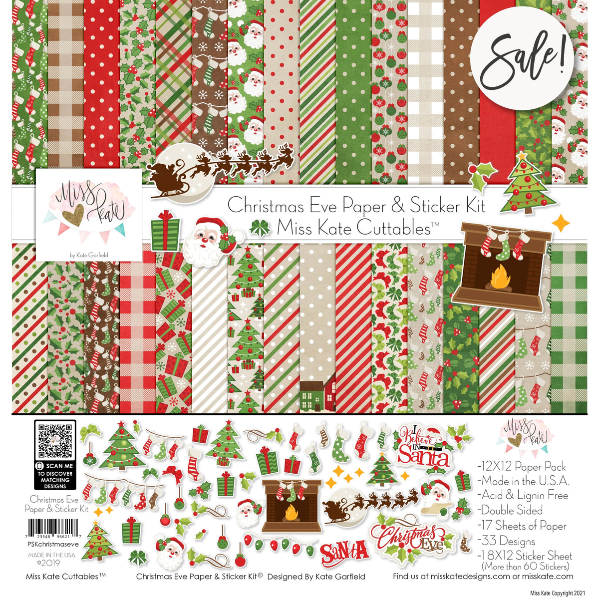 Christmas Eve - Paper & Sticker Kit 12x12 Scrapbook Paper & Sticker ...