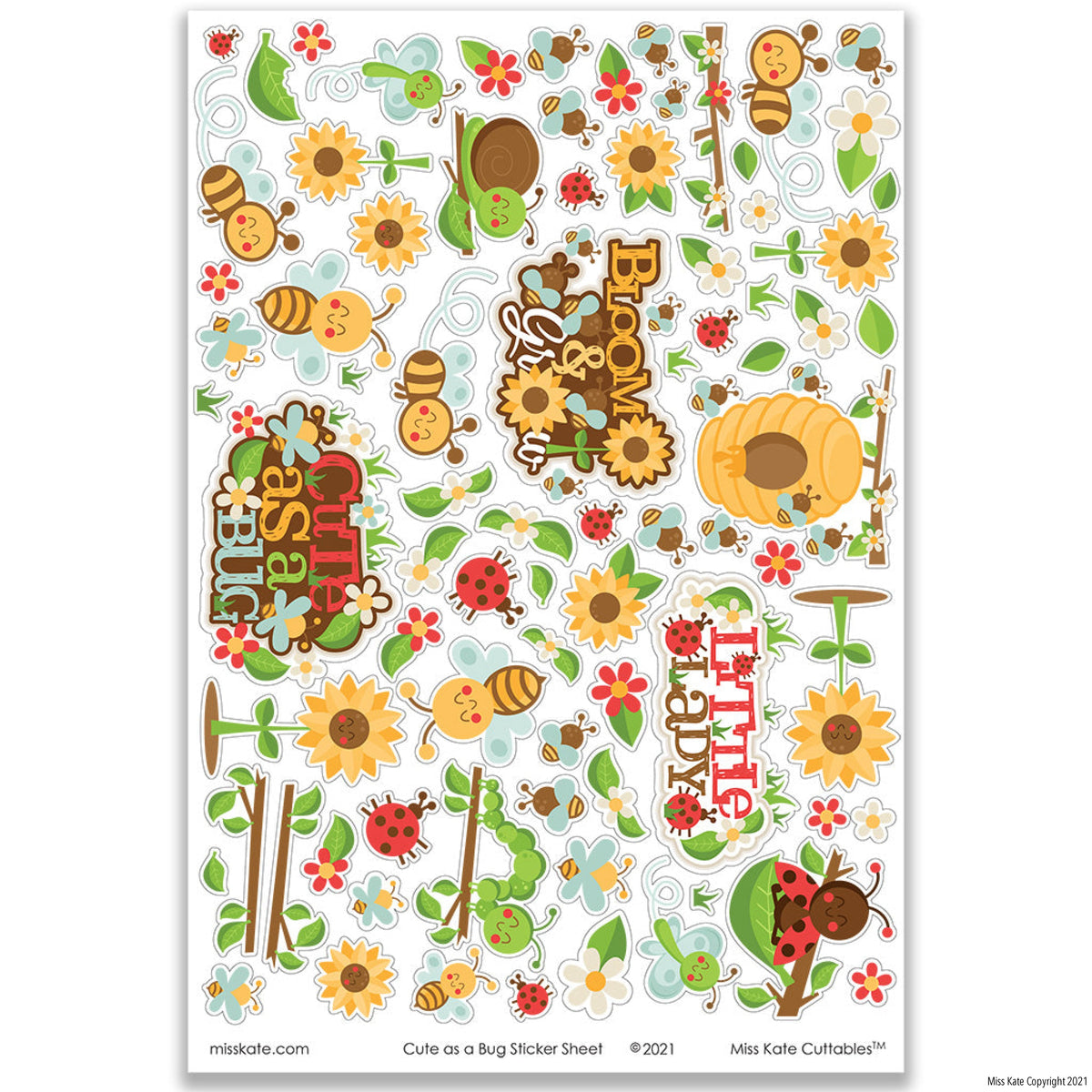 Cute as a Bug - Scrapbook Stickers Springtime, Hiking, Outdoors – MISS KATE