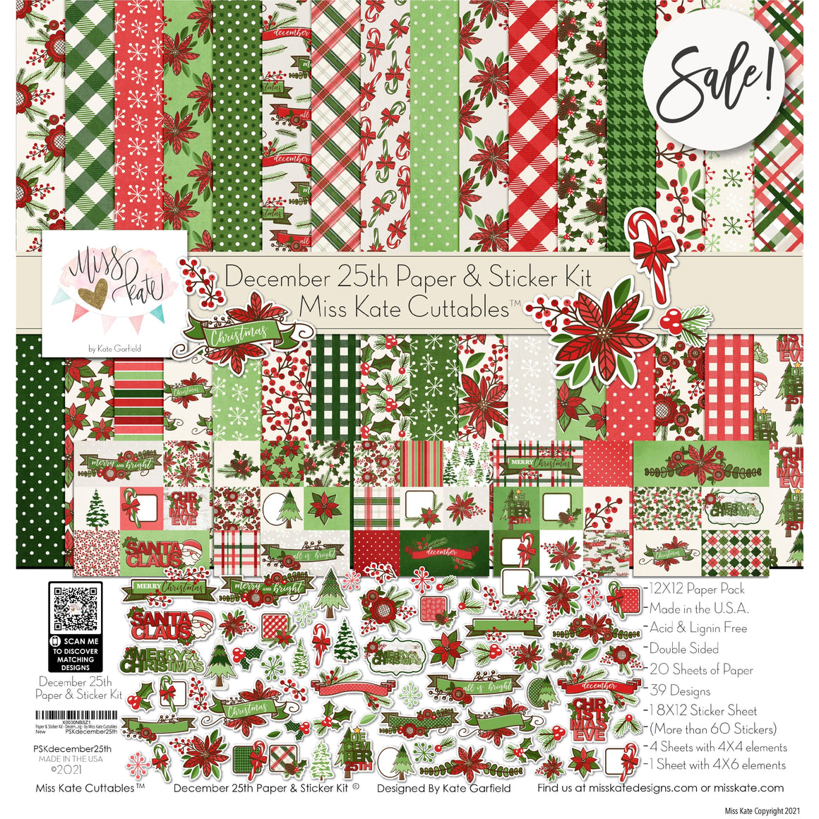 12x12 Paper & Sticker Kit (Double-Sided) – MISS KATE