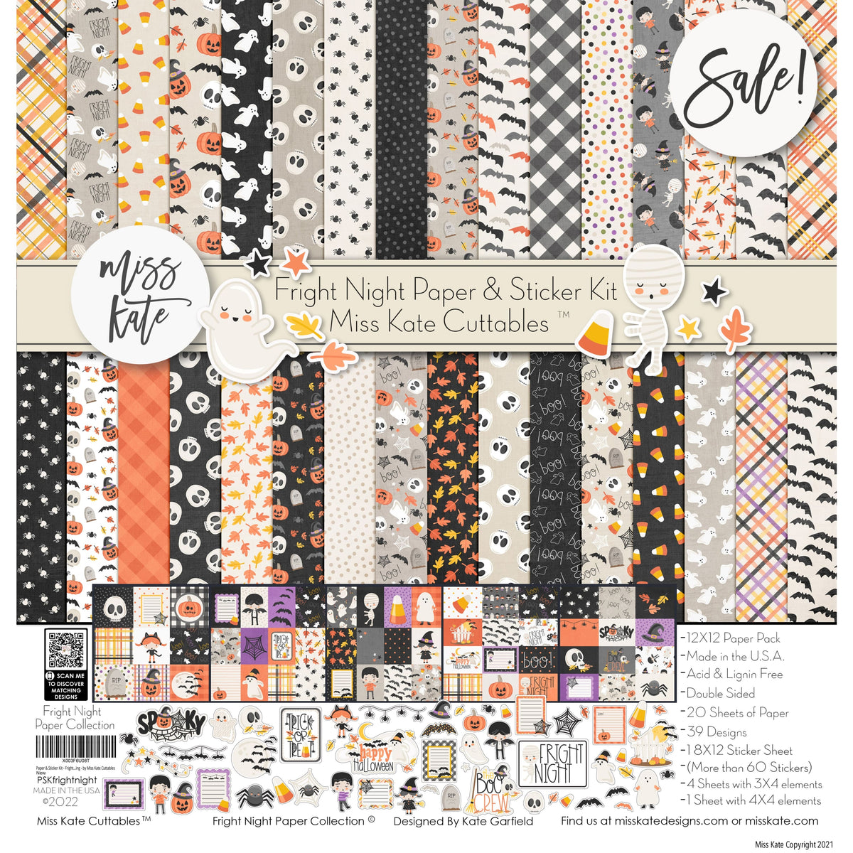 Fright Night Scrapbook Paper & Sticker Kit – MISS KATE