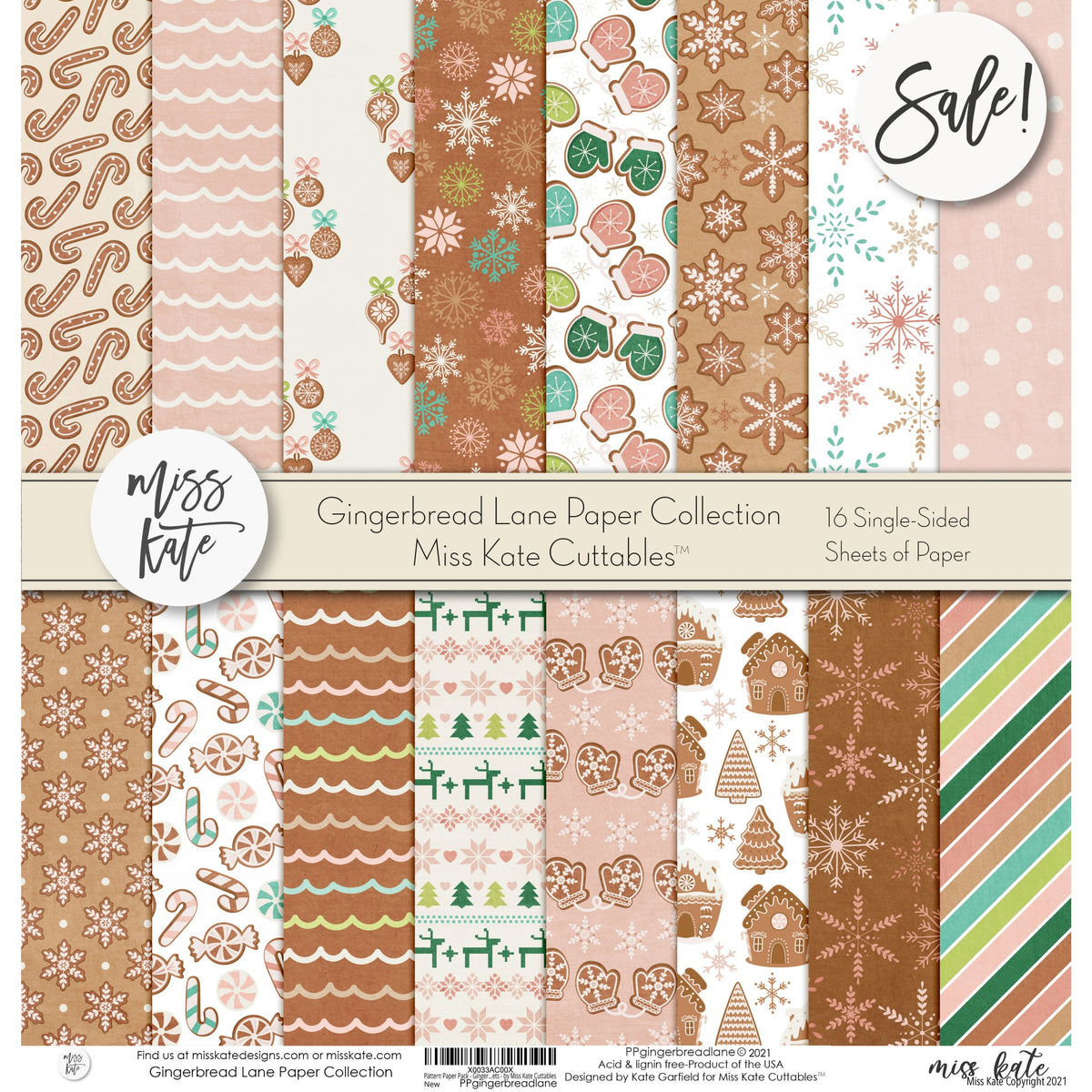 Gingerbread Lane Christmas Scrapbook Paper Pack Single Sided – MISS KATE