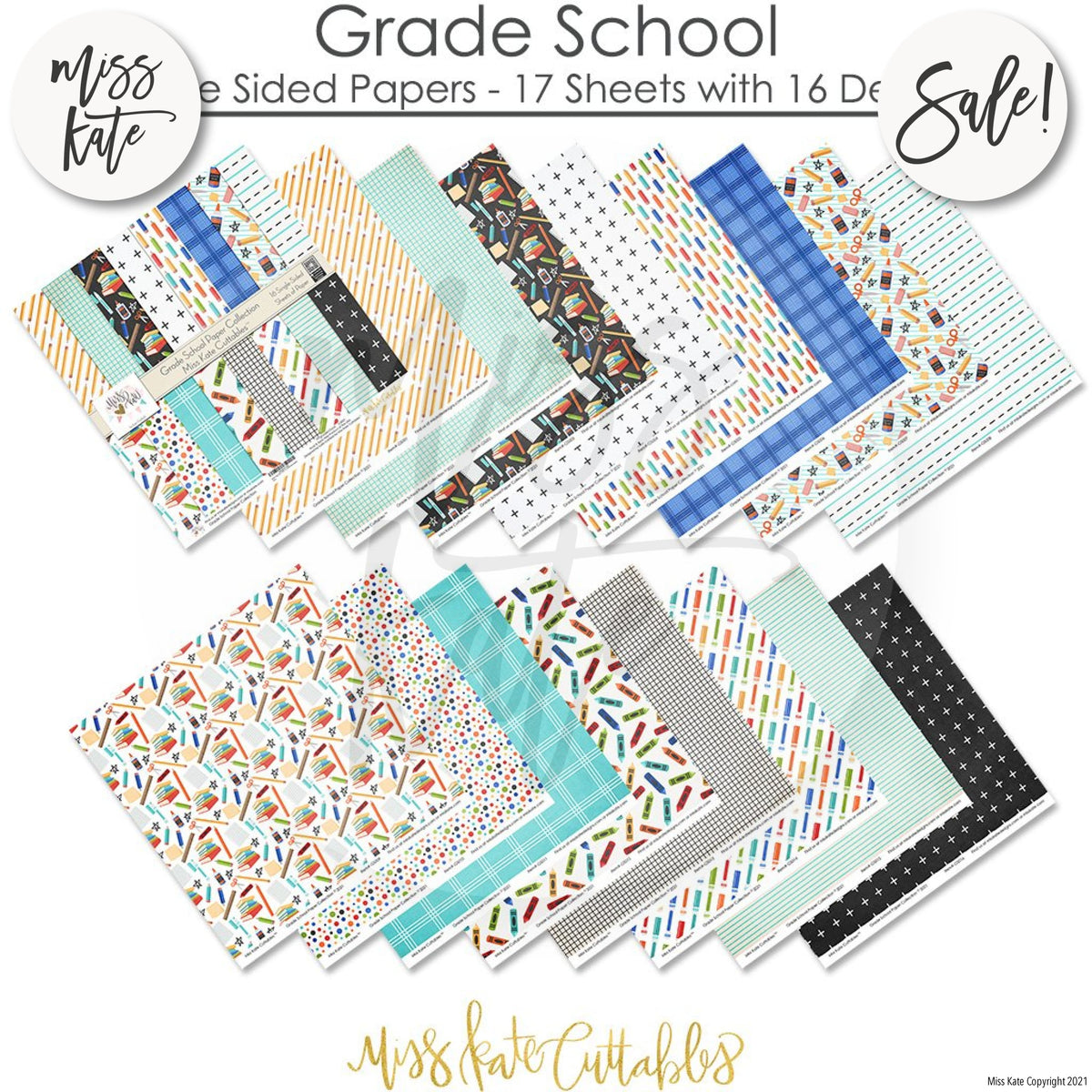 Grade School - Scrapbook Paper Pack Single Sided – MISS KATE