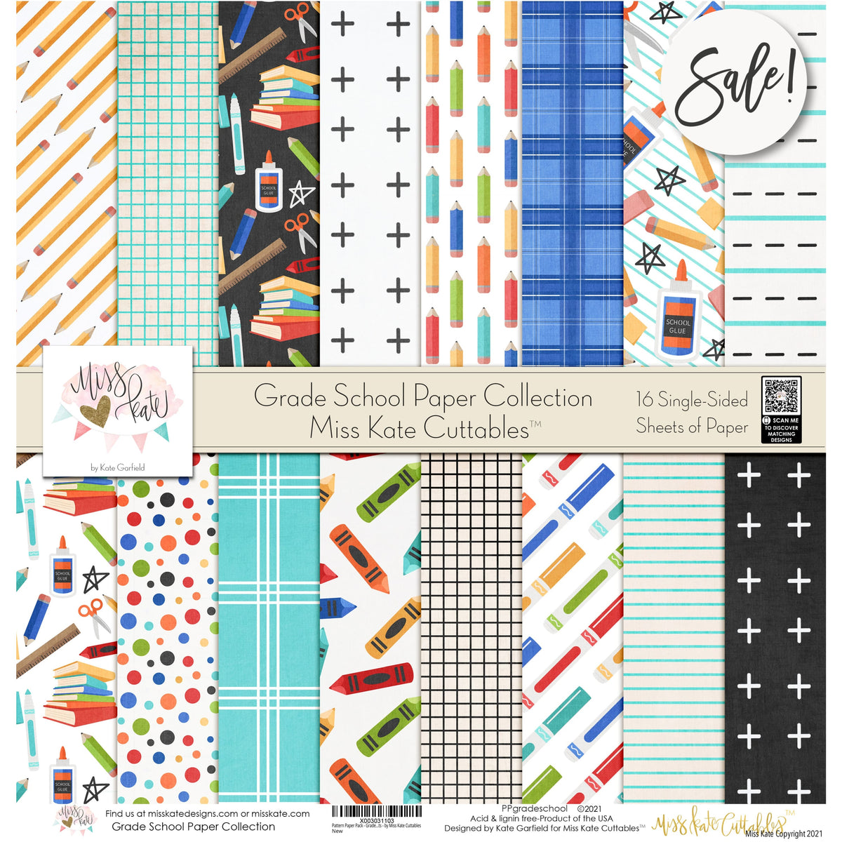 Grade School - Scrapbook Paper Pack Single Sided – MISS KATE