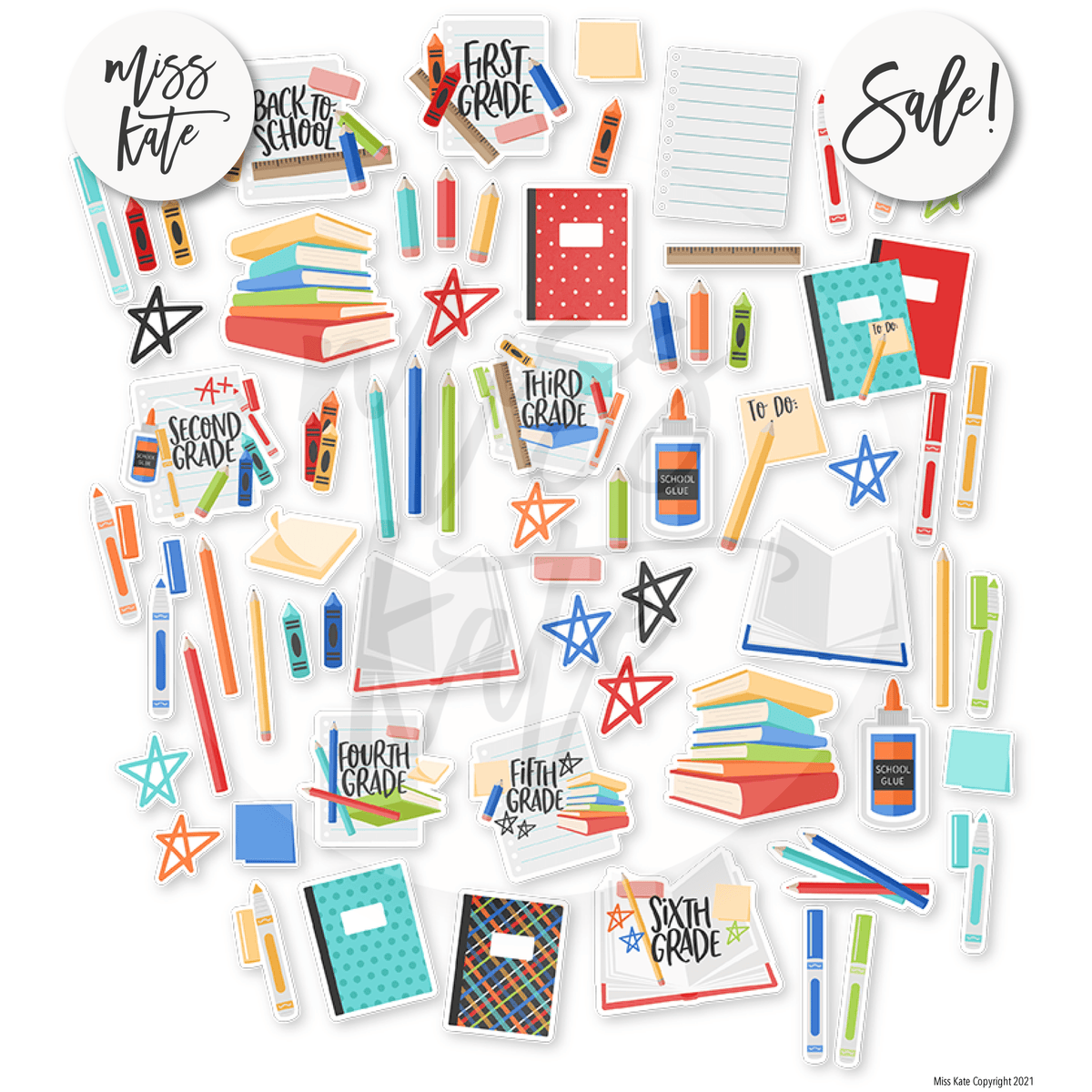 Grade School Scrapbook Paper & Sticker Kit – MISS KATE