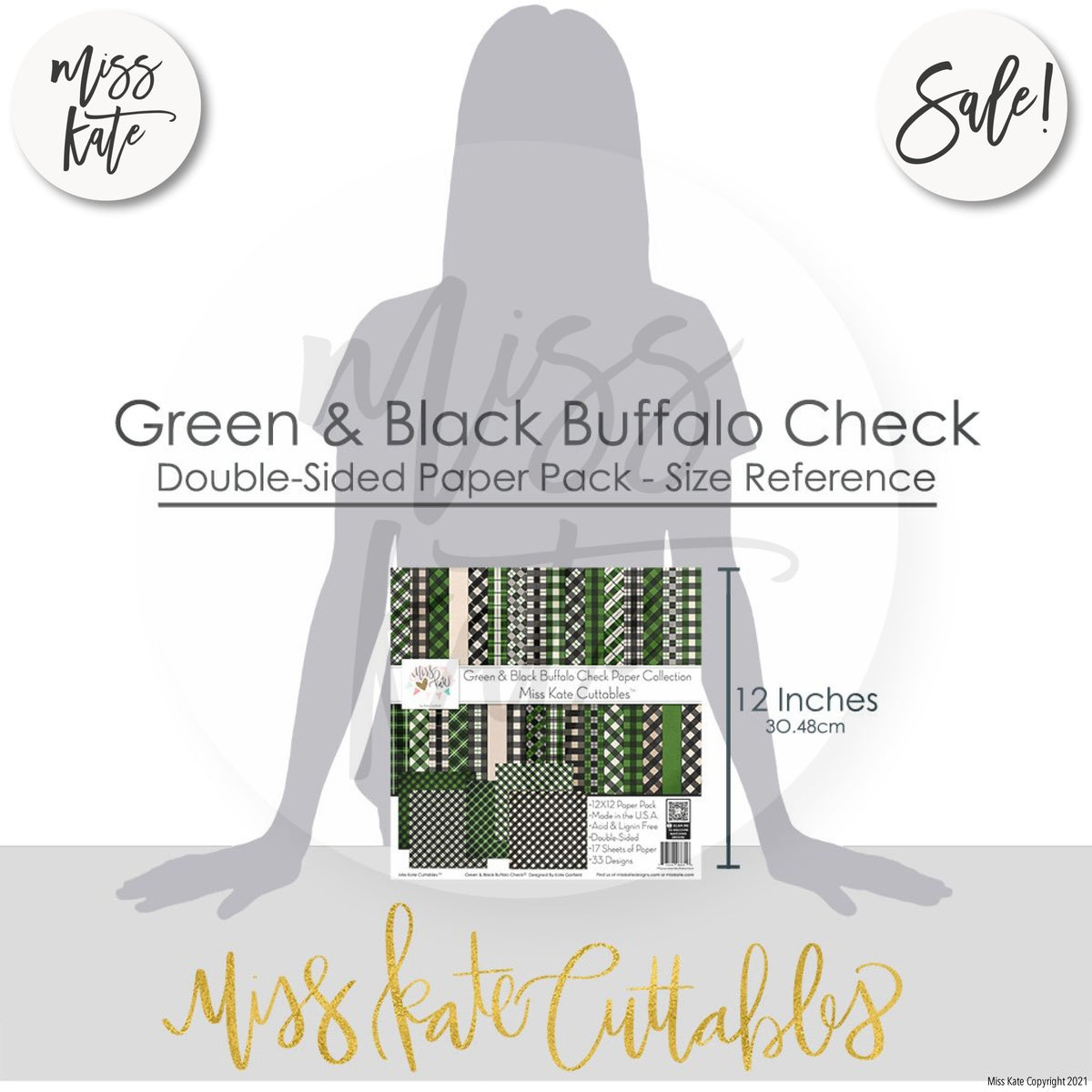Green & Black Buffalo Check - Scrapbook Paper Pack 12x12 Paper Pack ...