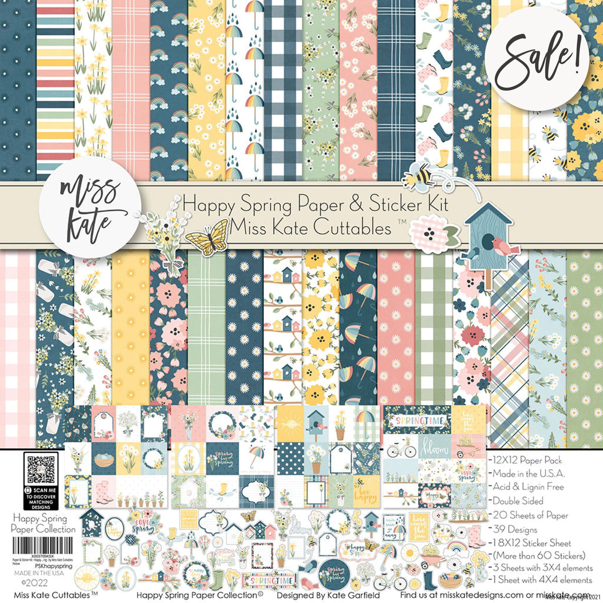 Happy Spring Scrapbook Paper & Sticker Kit – MISS KATE