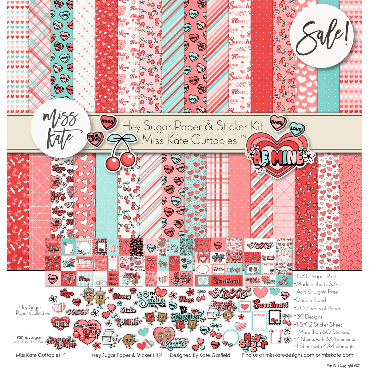 Hey Sugar Scrapbook Paper & Sticker Kit – MISS KATE