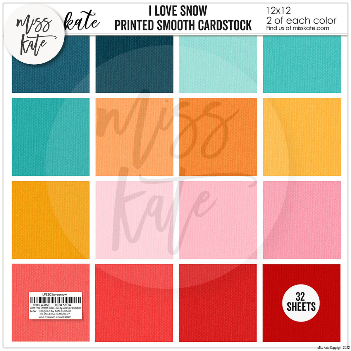 I Love Snow-Winter Cardstock – MISS KATE