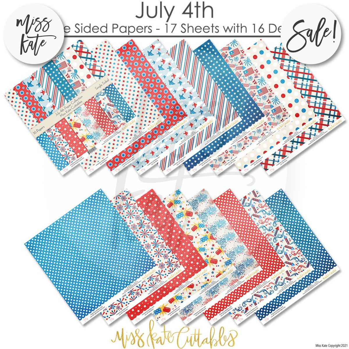 July 4th - Scrapbook Paper Pack – MISS KATE
