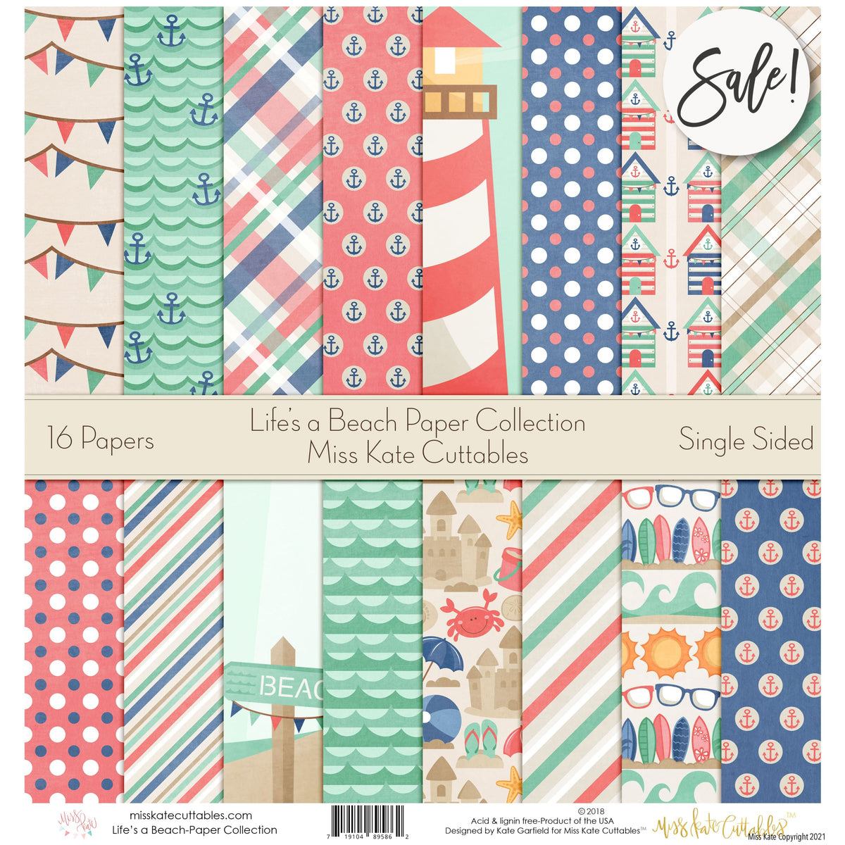 Life's a Beach - Summer Vacation Scrapbook Paper Pack – MISS KATE