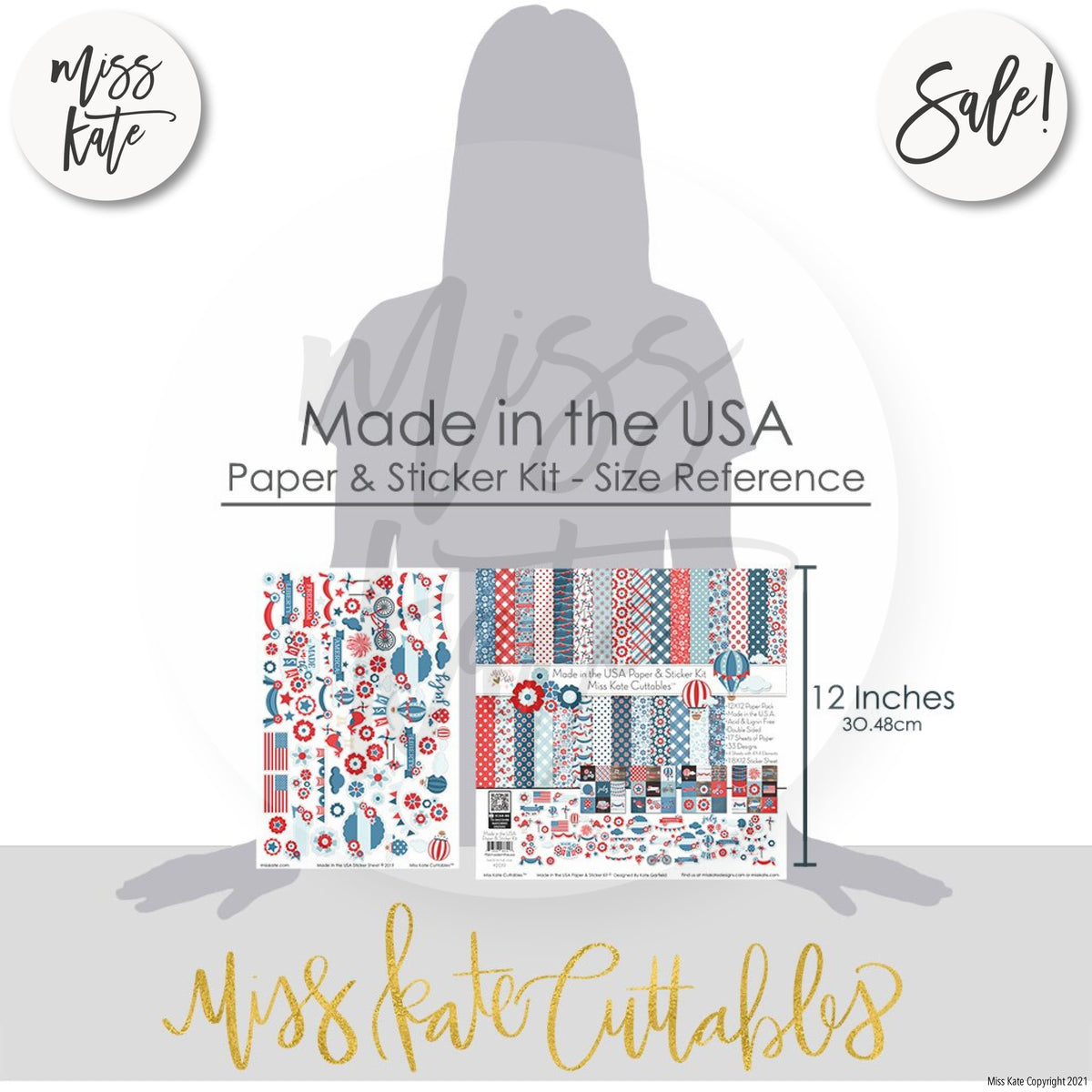 Made in the USA - Scrapbook Paper & Sticker Kit 12x12 Paper & Planner ...