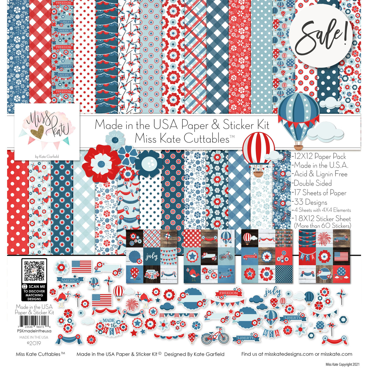 Made in the USA - Scrapbook Paper & Sticker Kit 12x12 Paper & Planner ...