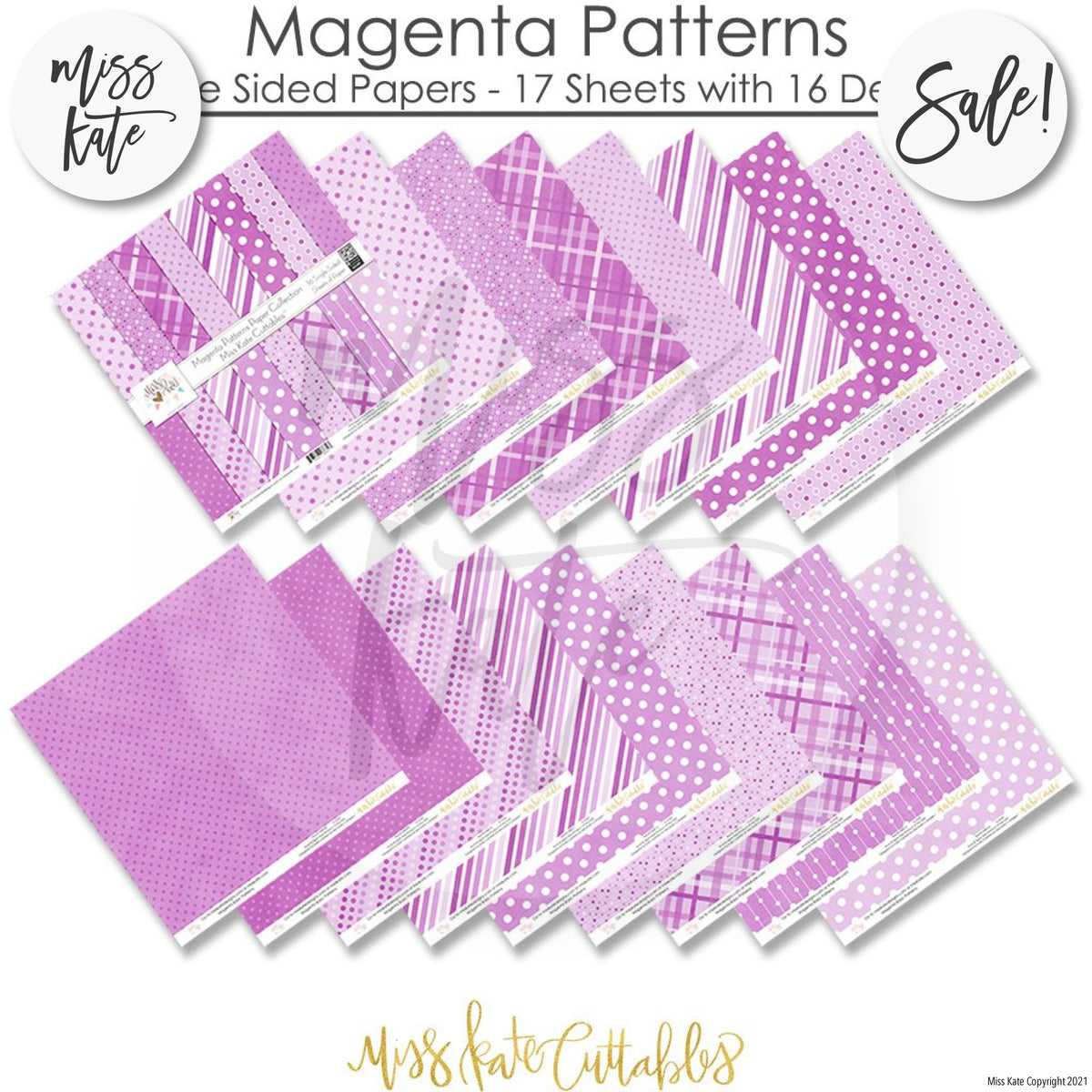 Magenta Patterns - Scrapbook Single-Sided Paper Pack – MISS KATE