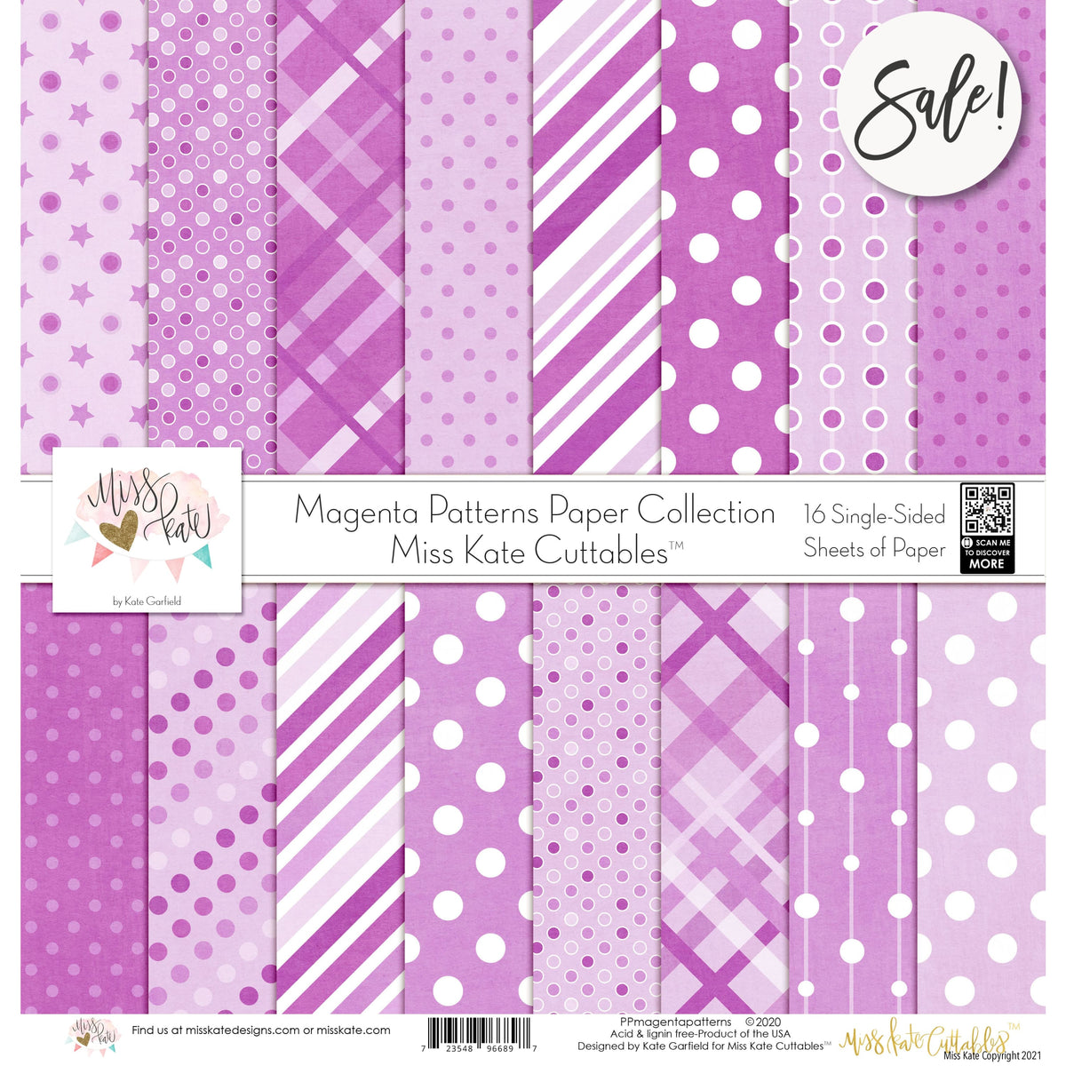 Magenta Patterns - Scrapbook Single-Sided Paper Pack – MISS KATE