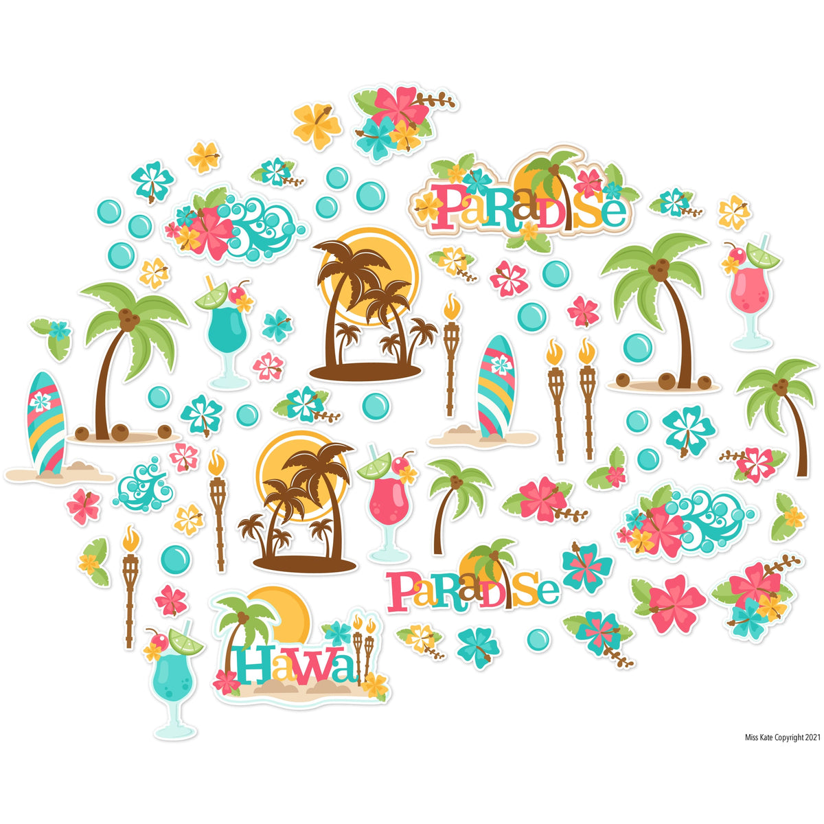 Paradise - Scrapbook Die Cuts Vacation Ephemera – MISS KATE