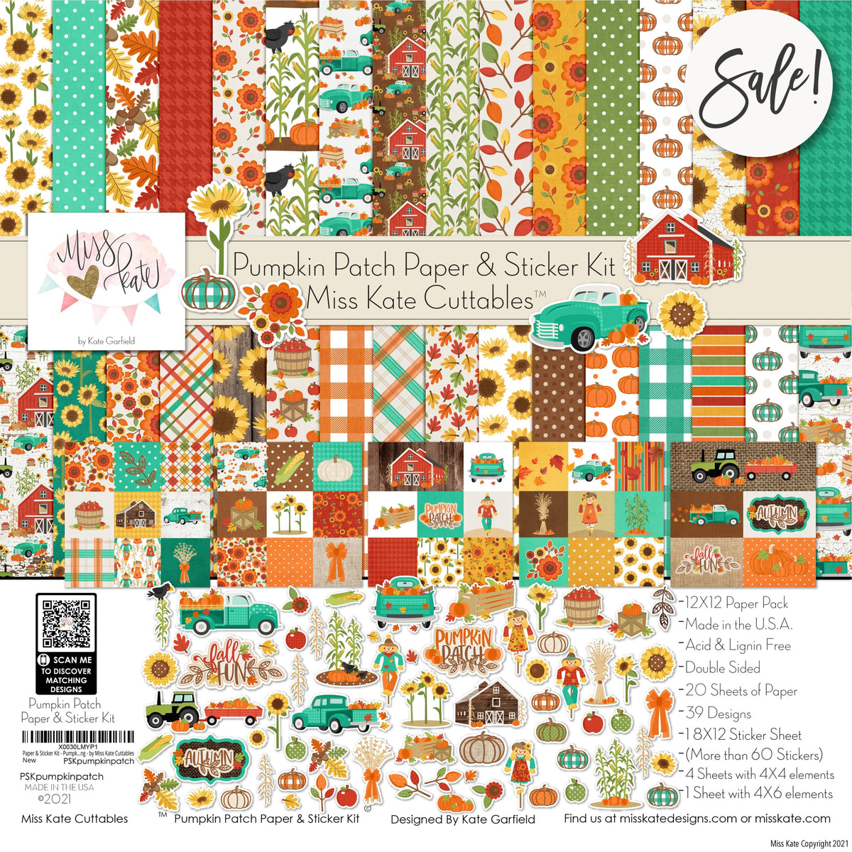 Pumpkin Patch - Scrapbook Paper & Sticker Kit – MISS KATE
