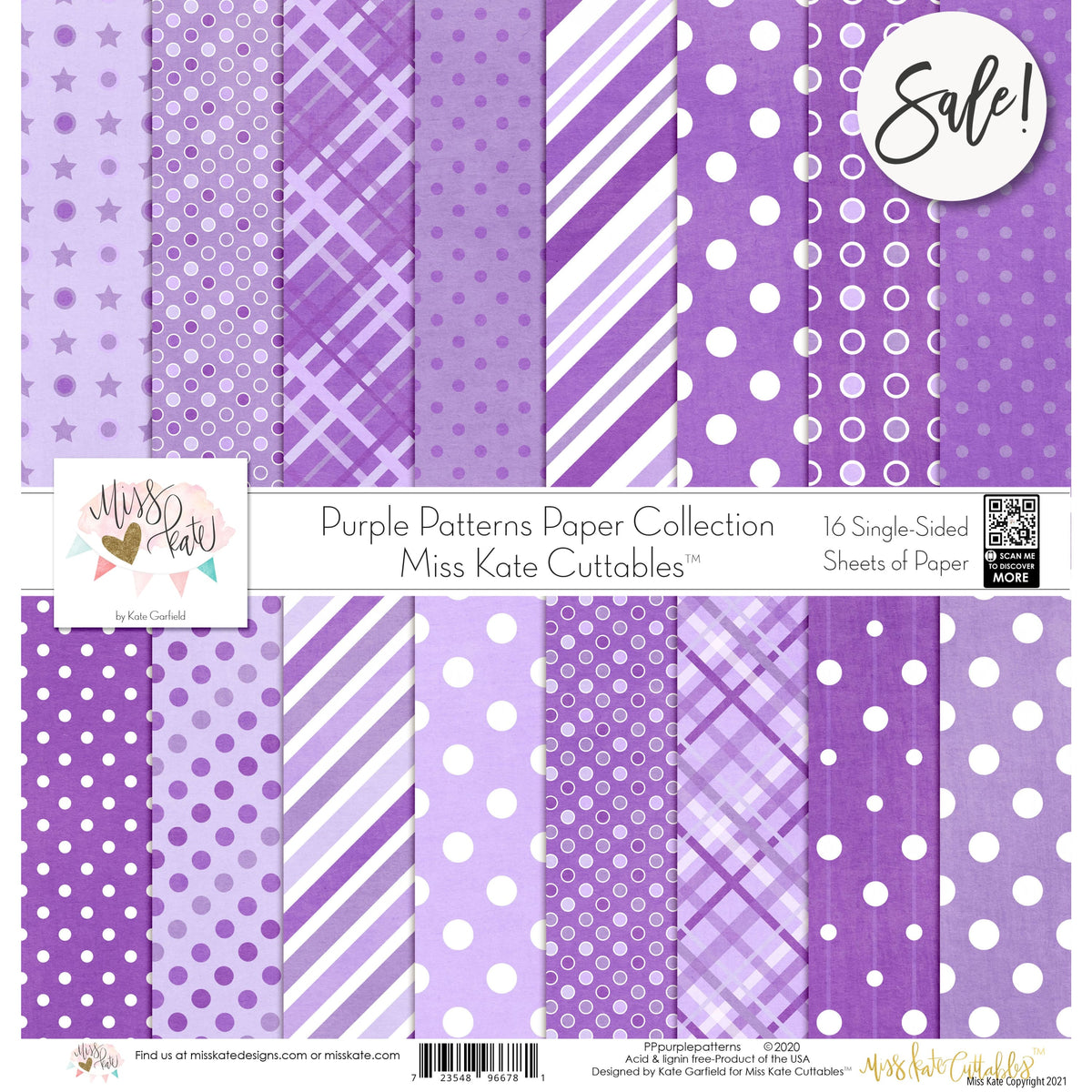 Purple Patterns - Scrapbook Paper Pack – MISS KATE