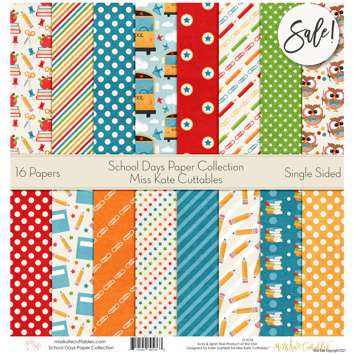 School Days - Scrapbook Paper Pack – MISS KATE