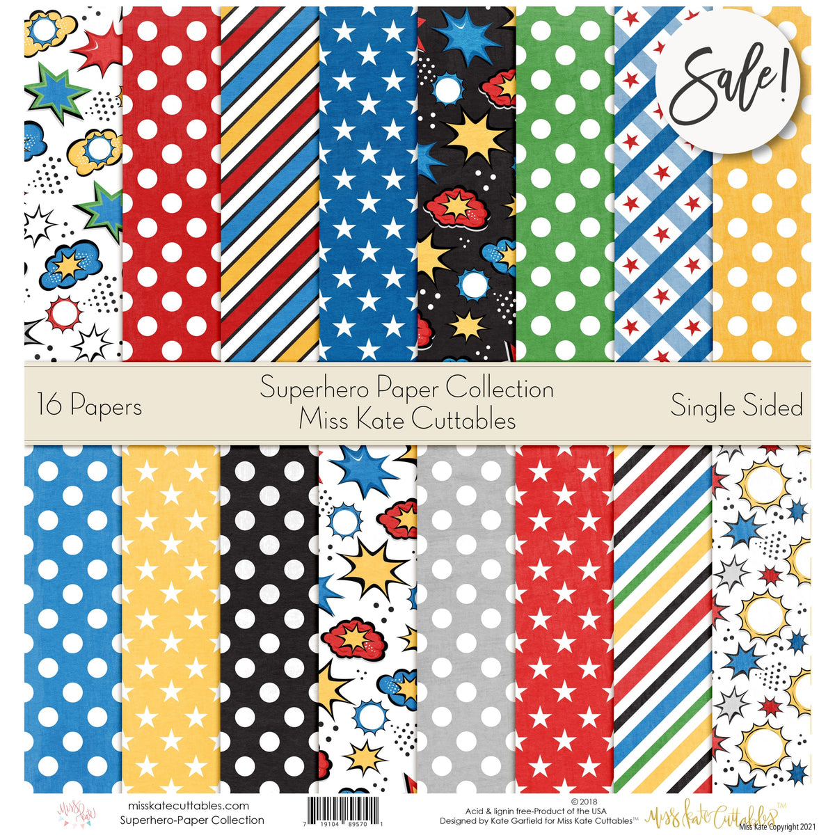 Superhero - Scrapbook Paper Pack – MISS KATE