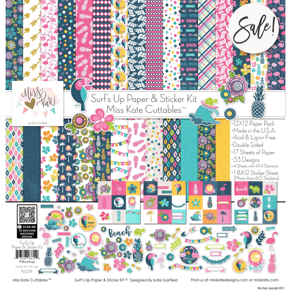 Surf’s Up - Paper & Sticker Kit 12x12 Scrapbook Paper & Sticker Kit ...