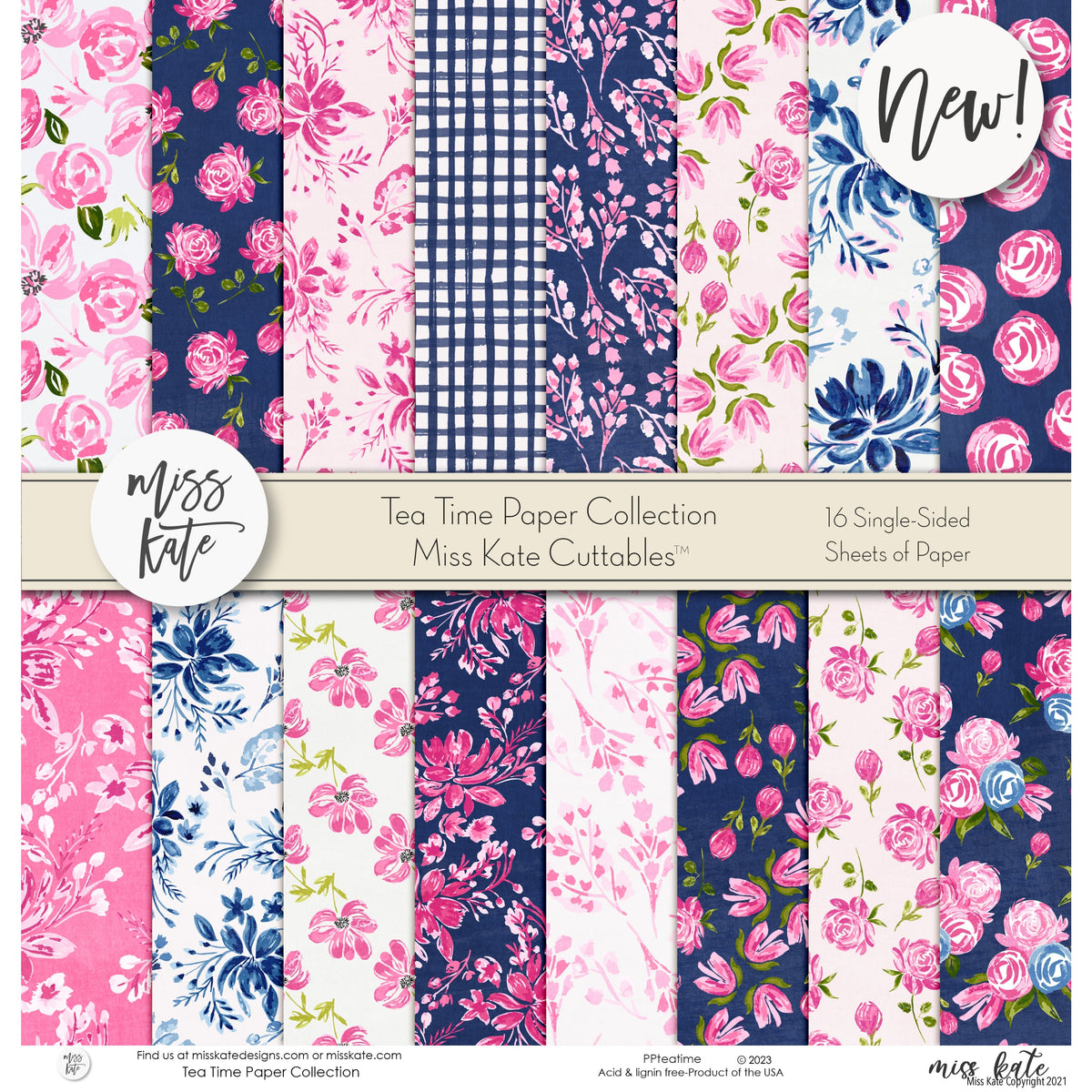 Tea Time Scrapbook Paper Pack Single Sided – MISS KATE