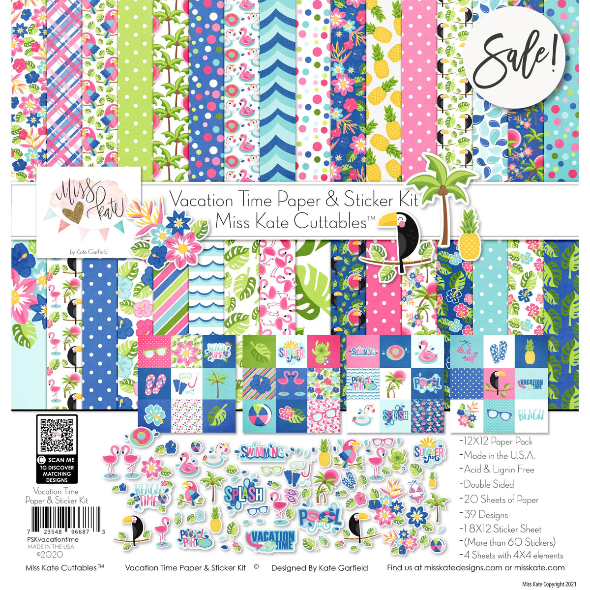 Vacation Time - Scrapbook Paper & Sticker Kit – MISS KATE
