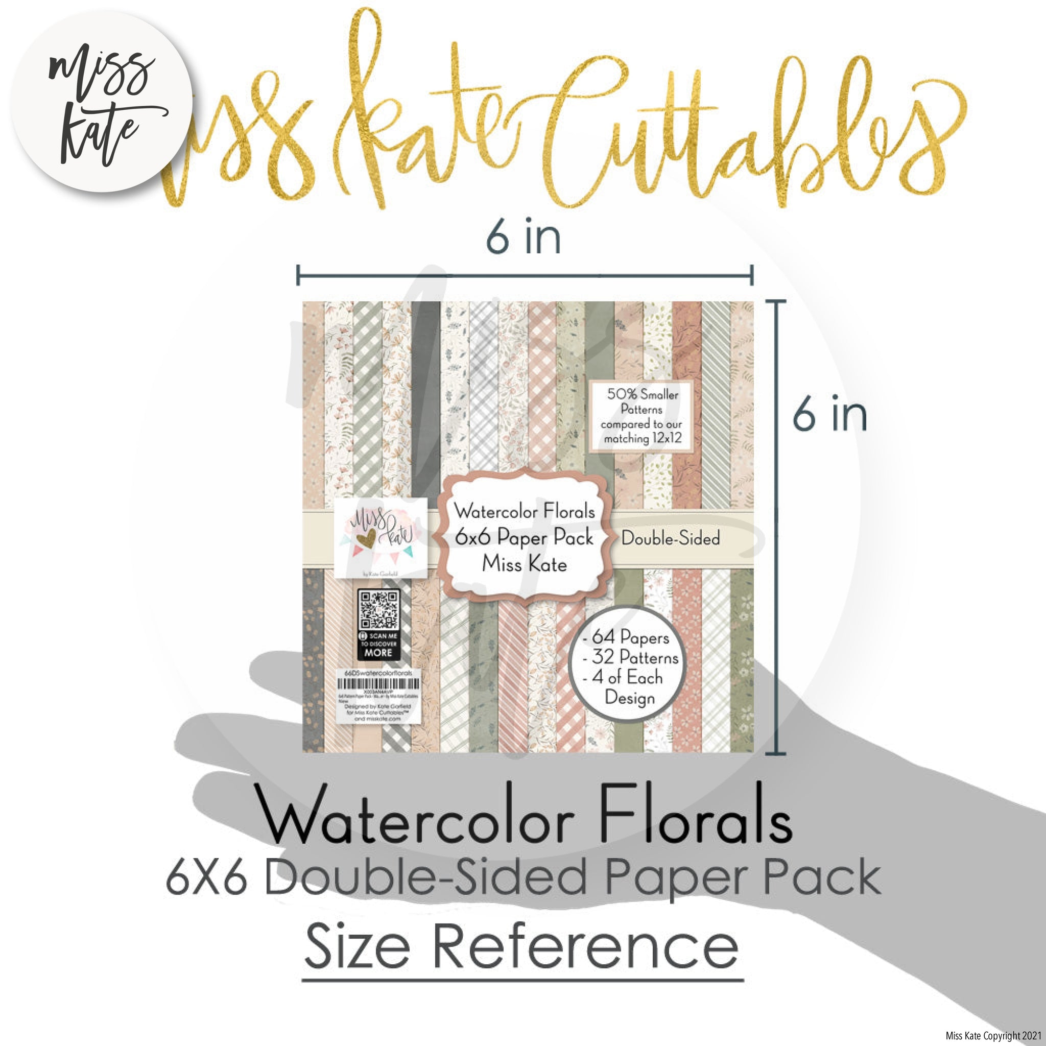 Watercolor Florals -6x6 Paper Pack Wedding Spring Card Scrapbook Paper ...